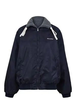 Miu Miu Zip-up Nylon Bomber Jacket - No