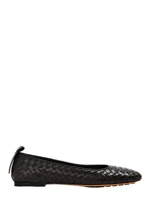 Bottega Veneta Woven Ballet Flats - Black