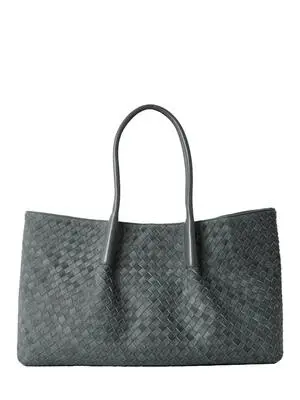 Bottega Veneta Bottega Veneta Woven Leather Tote Bag Black