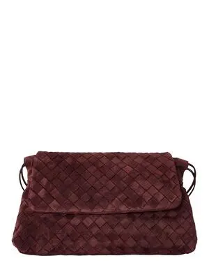 Bottega Veneta Woven Suede Mini Pouch - Red