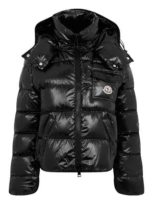 Moncler Shiny Quilted Down Jacket With Detachable Hood - No