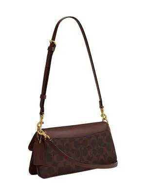COACH Coach Monogram Jacquard Shoulder Bag With Gold Tone Hardware Multicolor
