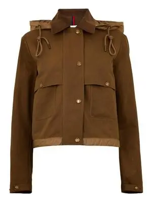 Moncler Barn Jacket With Drawstring Hood - Brown