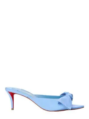 CHRISTIAN LOUBOUTIN Christian Louboutin Light Blue Satin Mule With Bow Detail Blue