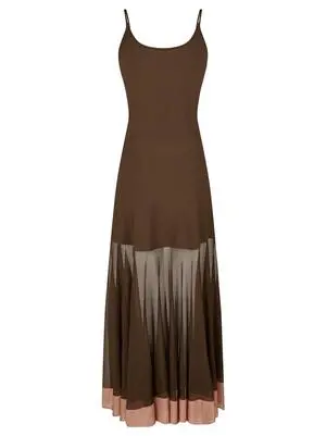 Fendi Color-block Maxi Dress - Brown