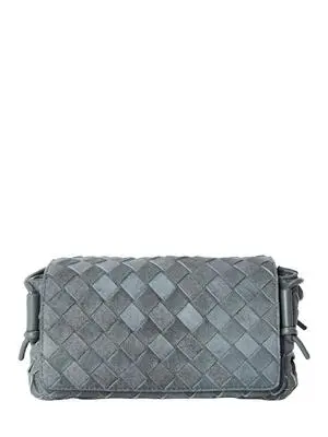 Bottega Veneta Bottega Veneta Woven Leather Crossbody Bag Gray