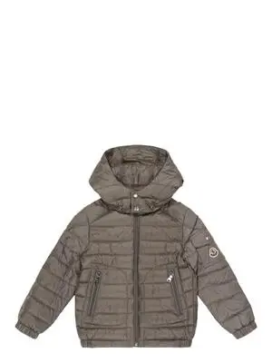 Moncler Moncler Quilted Down Jacket With Logo Patch Gray