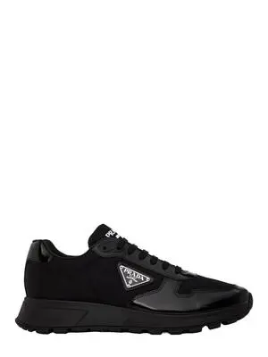 Prada Re-nylon Triangle Logo Lace-up Sneakers - Nero