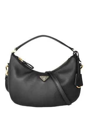 Prada Leather Hobo Bag - Black