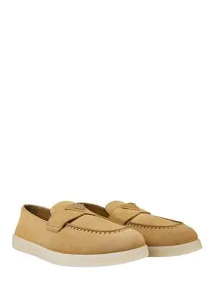 Prada Suede Leather Loafers - Nude