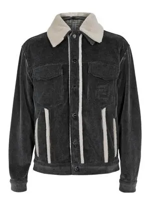 Fendi Fendi Corduroy Sherpa Jacket Black
