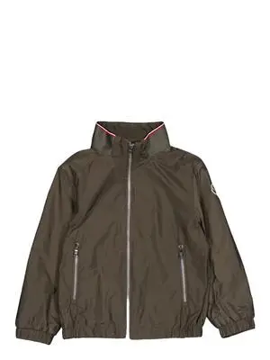 Moncler Logo Patch Zip-up Jacket - Brown
