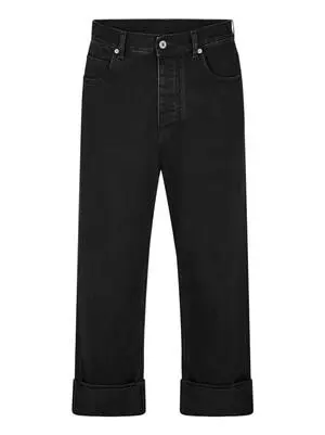 Bottega Veneta Turn Up Straight Leg Jeans - Black