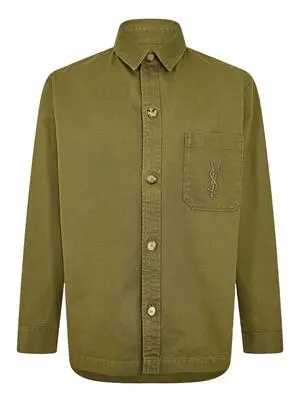 Saint Laurent Olive Cass Overshirt Green