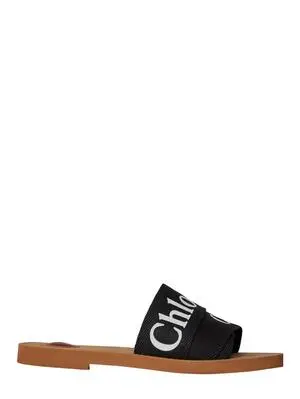 Chloé Logo Flat Slippers - Brown