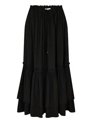 Chloé Tiered Maxi Skirt - Black
