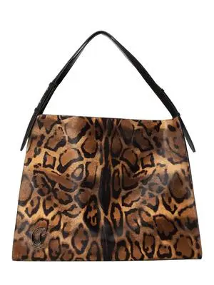 CHRISTIAN LOUBOUTIN Leopard Print Leather Shoulder Bag - Brown