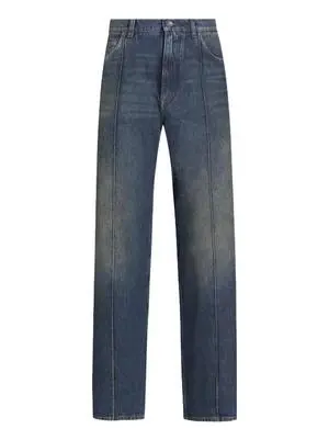 Dolce & Gabbana Denim Trousers With Button Fastening - Blue