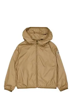 Moncler Moncler Logo Patch Hooded Raincoat Nude