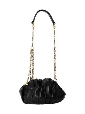 Chloé Chloe Pleated Leather Single-Shoulder Bag Black
