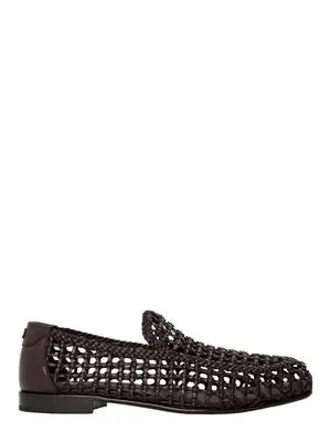 FENDI Fendi Woven Leather Loafers