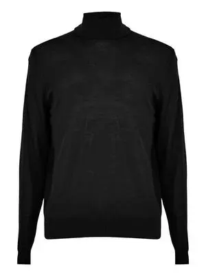 Saint Laurent Saint Laurent Solid Color Turtleneck Sweater Black