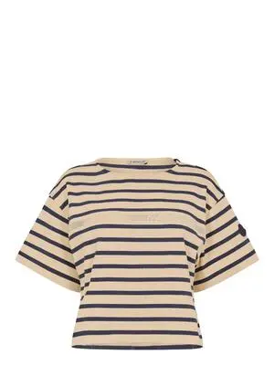 Moncler Striped T-shirt Nude