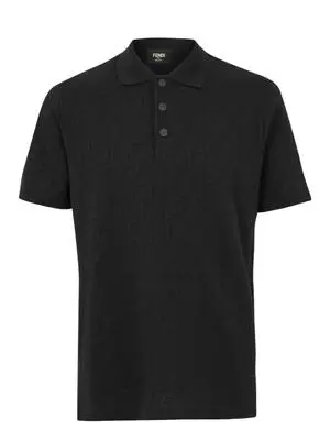 Fendi Monogram Ff Short-sleeve Polo Shirt - Black