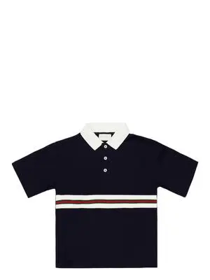 Gucci Short-sleeved Polo Shirt With Striped Pattern - Black