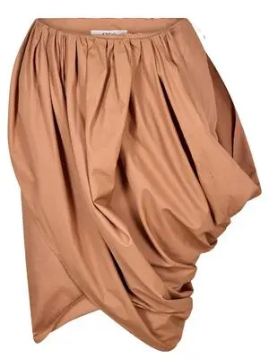 Chloé Chloe Draped Midi Skirt Brown
