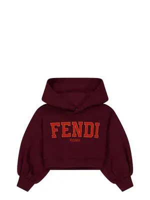 Fendi Printed Logo Hoodie Sweatshirt - Brown