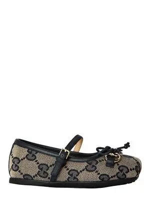 Gucci Logo Detail Ballet Flats - Black