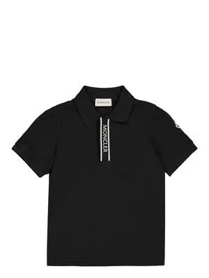Moncler Short Sleeve Logo Polo Shirt - Black