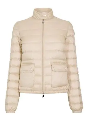 Moncler Moncler Lans Short Down Jacket With Stand Collar And Zip Fastening Nude