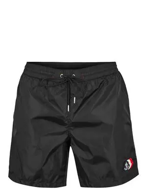 Moncler Swim Trunks With Logo Detail - Black