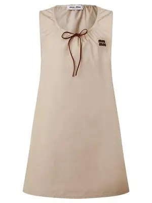 Miu Miu Panama Mini Dress With Tie Detail - No