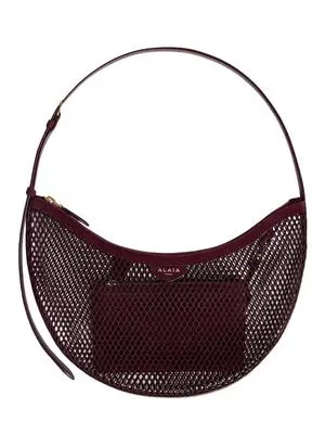 ALAÃA Alaia Demi Lune Fishnet Shoulder Bag - Brown