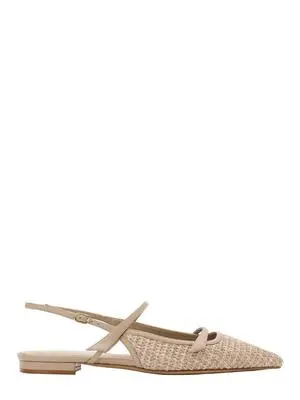 ALEXANDRE BIRMAN Tita Raffia Flat Slingback - Brown