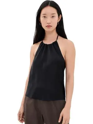 Donni. DONNI. Silk Halter Top Jet