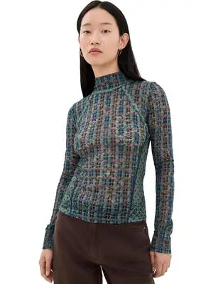 FREE PEOPLE Free People Lyric Lace Mock Neck Long Sleeve Top