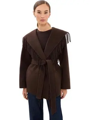 Simkhai Rowen Fringe Jacket - Chocolate