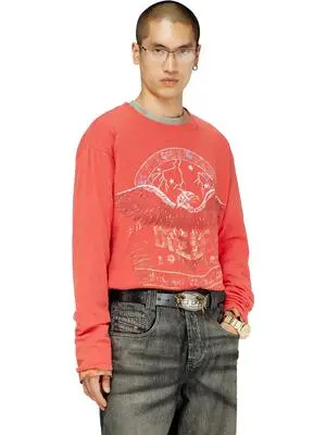 DIESEL® Long-sleeve T-shirt With Concert Graphics - Red