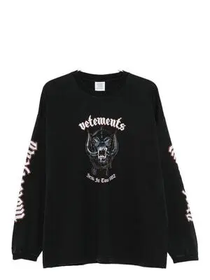 Vetements Long Sleeve Graphic T-shirt - Black