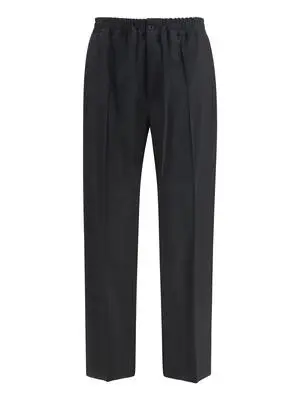 Valentino Garavani Vlogo Embroidered Cotton Gabardine Pants - Black