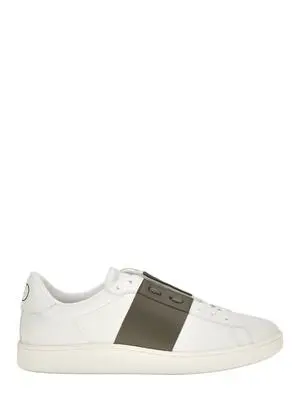 Valentino Garavani Open Sneakers With Contrasting Side Bands And Studded Heel - White