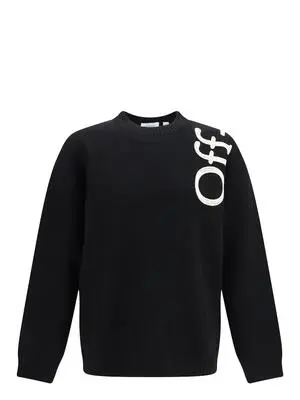 Off-White Vertical Logo Knit Crewneck - Black