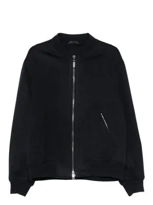 Brioni BRIONI Navy Blue Wool And Cashmere Blend Bomber Jacket With Silver-Tone Hardware Blue