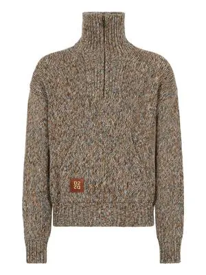 Dsquared2 Mouliné Half-zip Chunky Knit Cardigan - Black