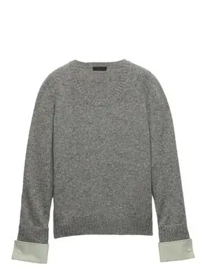 Prada PRADA Shetland Wool Jumper With Removable Cuffs Gray