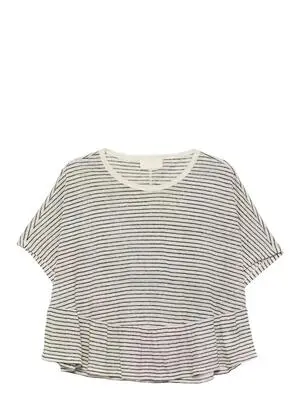 I BLUES Striped Peplum T-shirt - Neutrals